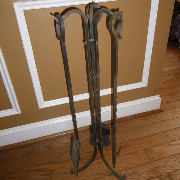 Vintage | Accents | Vintage Classic Wrought Iron Rustic Fireplace Tool ...